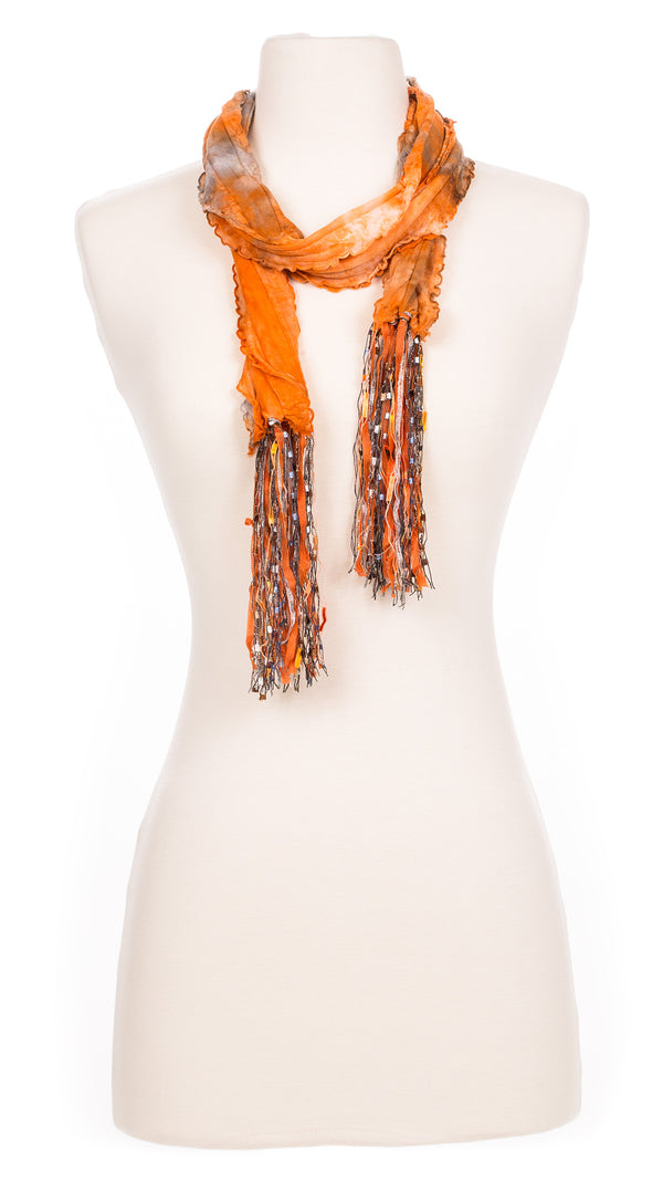 Dirty Tangerine Tie Dye Fabric Scarf - Terry's Boutique Scarves LLC
