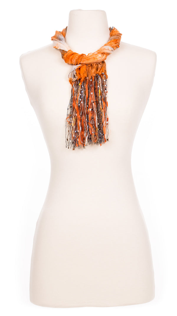 Dirty Tangerine Tie Dye Fabric Scarf - Terry's Boutique Scarves LLC