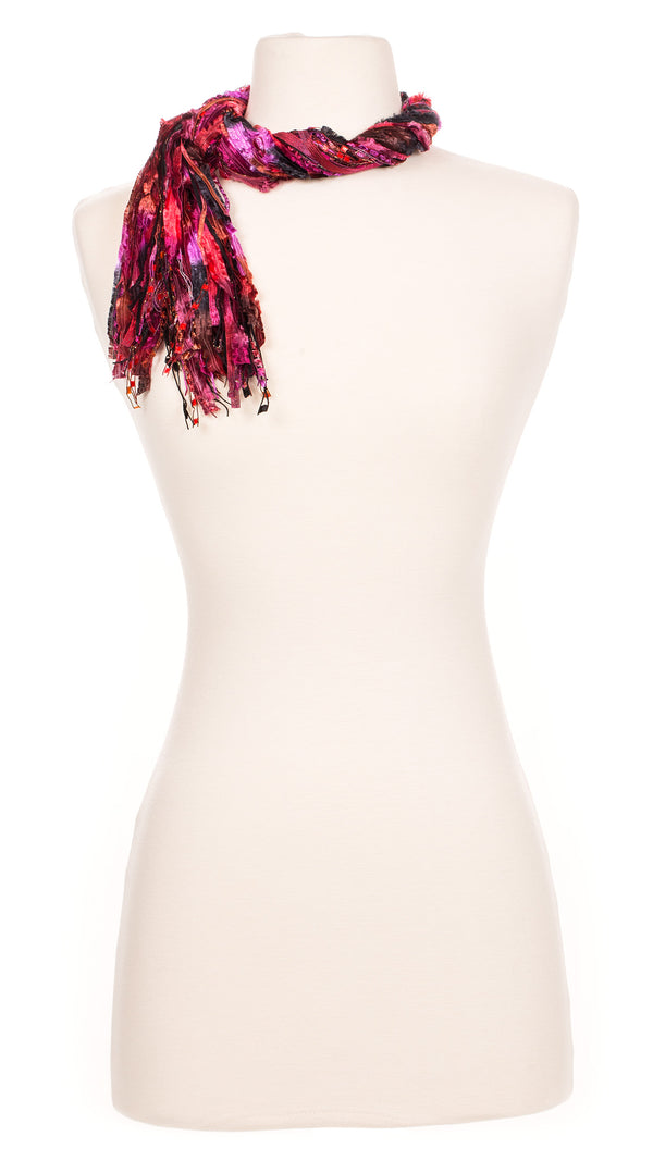 Crimson Shadows String Scarf - Terry's Boutique Scarves LLC